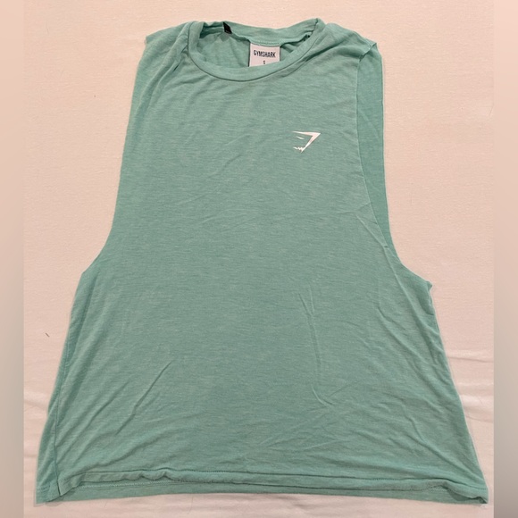 Gymshark | Tops | Gym Seafoam Shark Vest Size W Small Low Cut Sleeves ...